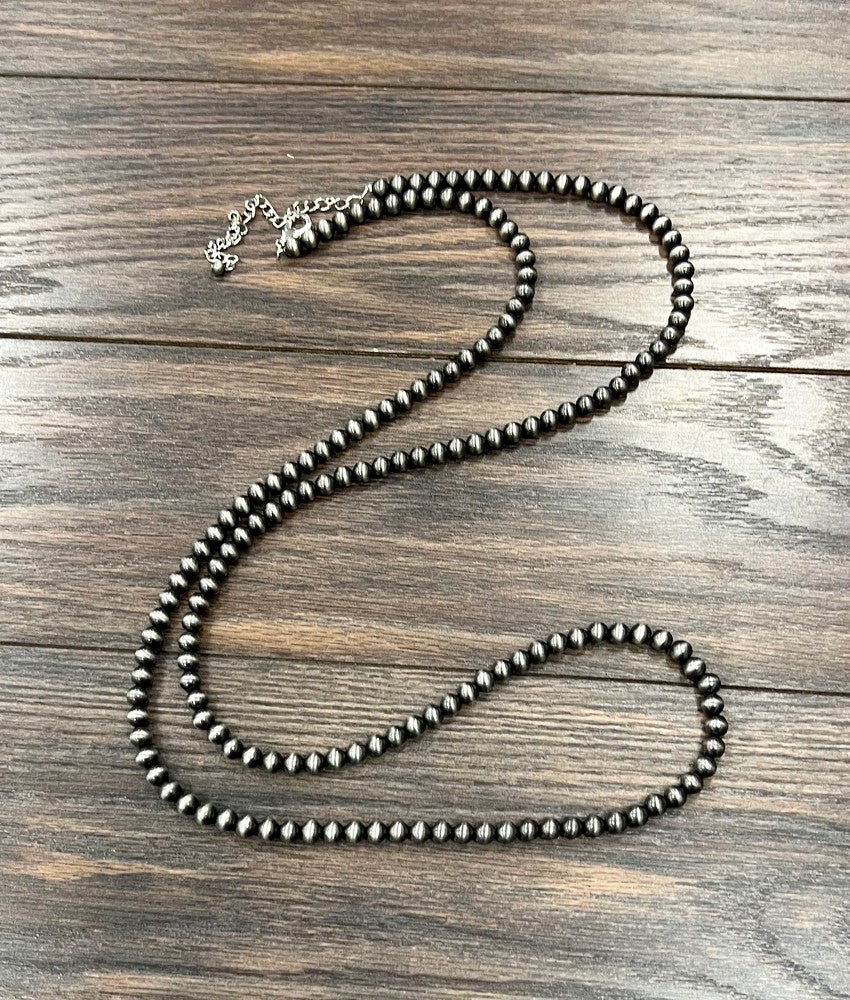 Date Night Necklace, 50" Extra-Long, 8mm Navajo Bead Necklace – Burdge ...